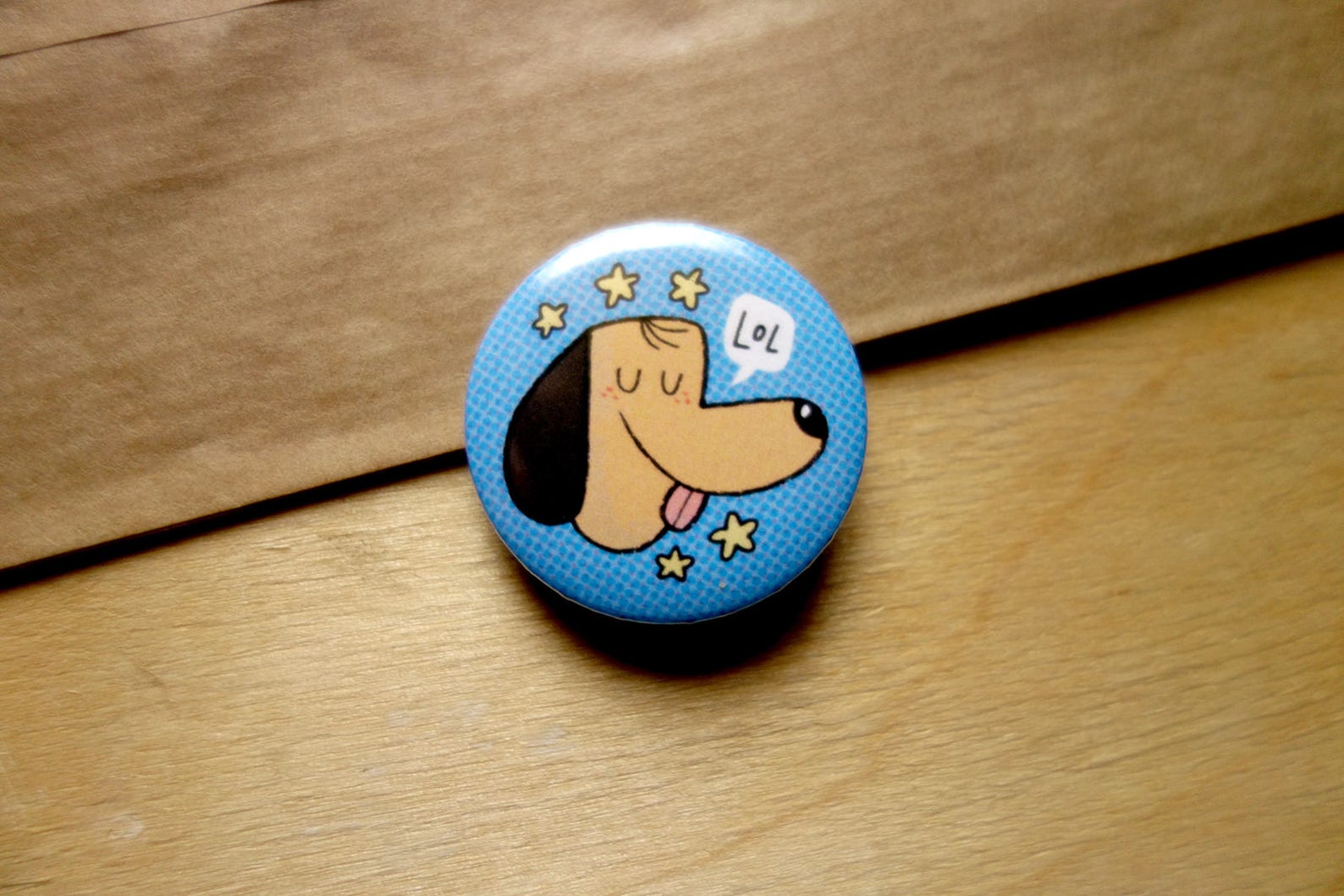 Funny Dog Button Pin - Etsy