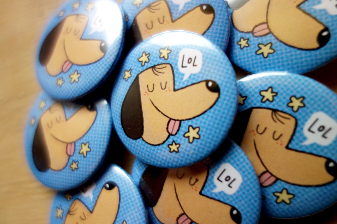 Funny Dog Button Pin - Etsy