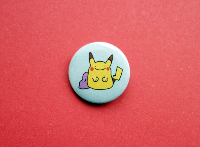 Ditto Pikachu Button Pin - Etsy