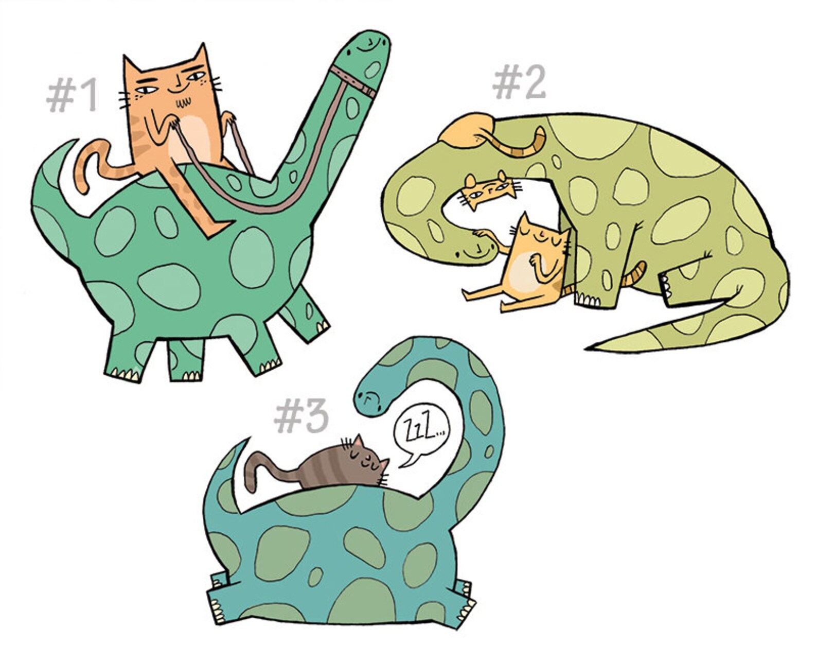 Cats & Dinos Stickers / Sticker Pack - Etsy