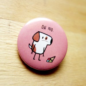 Funny Dog Button Pin - Etsy