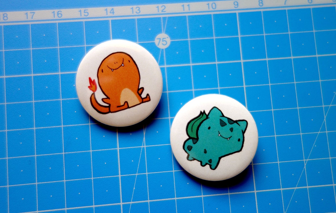 Pokemon Button Pins / Pokemon Badge Set - Etsy