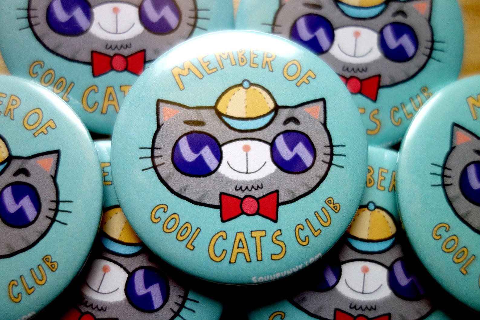 Cool Cats Club Button Pin | Etsy