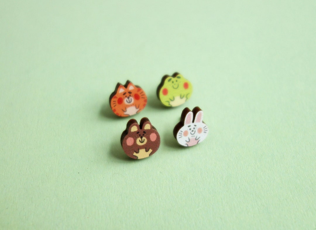 Tiny Animal Pins / Wooden Badges - Etsy