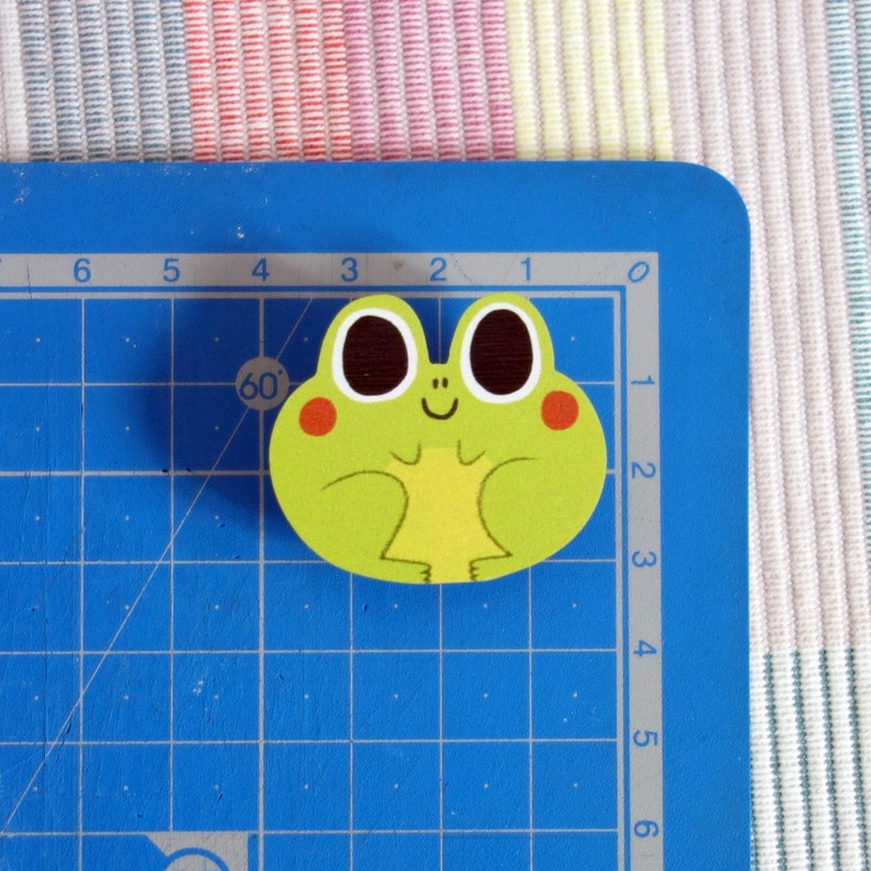 Funny Frog Pin / Wooden Lapel Pin - Etsy