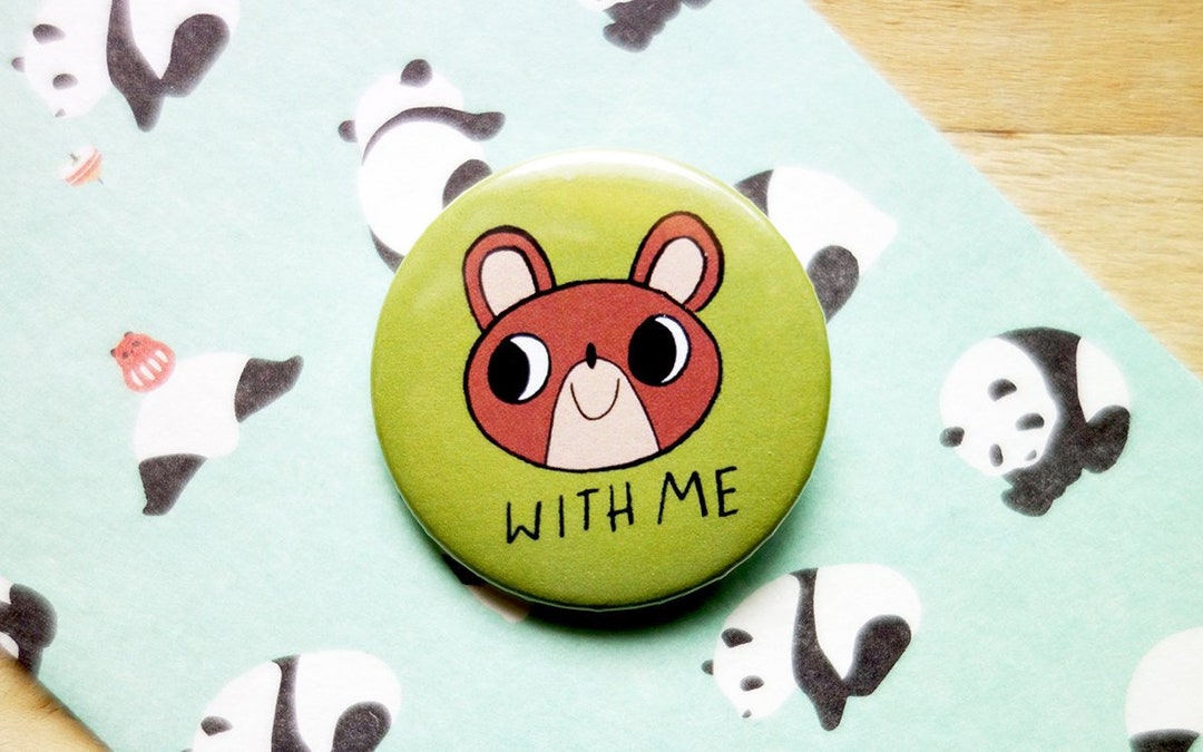 Bear Button Pin / Bear With Me - Etsy