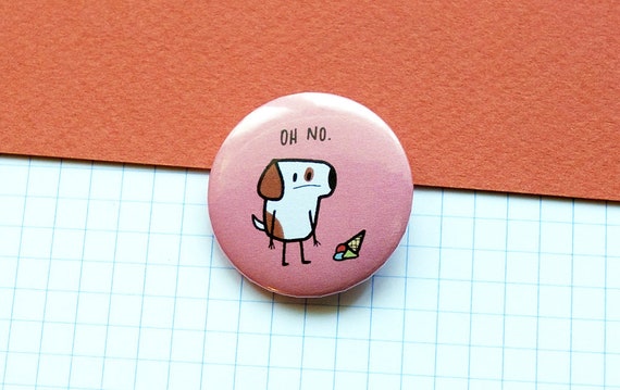 Funny Dog Button Pin | Etsy