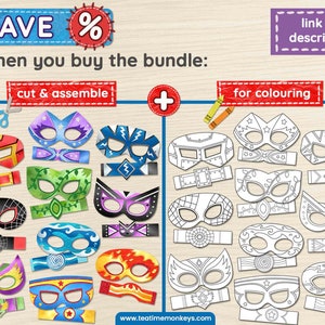 SUPERHEROES Masks for Kids TEN Printable Masks and - Etsy