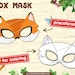 FOX Mask: Precolored and for Coloring - Printable Mask for Kids - PDF ...