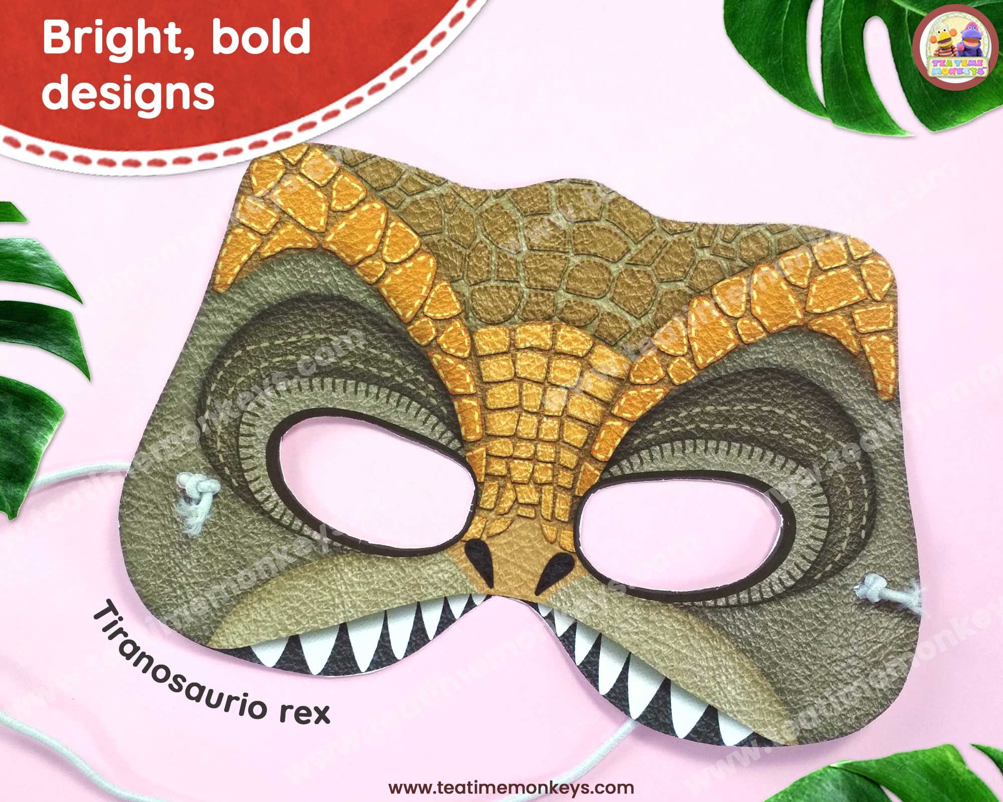 DINOSAURS Masks for Kids TEN Printable Masks in Color PDF Dinosaur ...