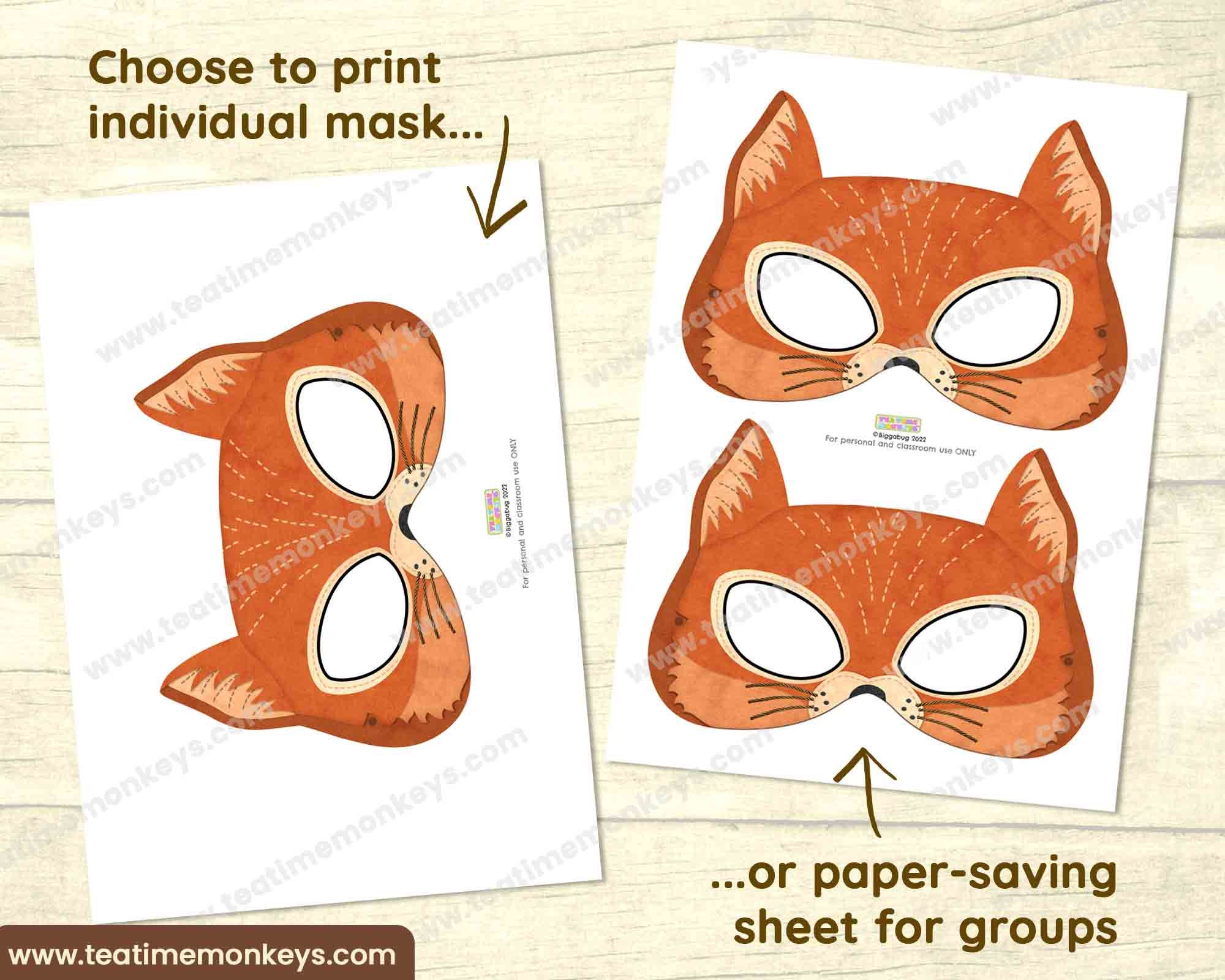 SQUIRREL Mask: in Color and for Coloring Printable Mask for - Etsy
