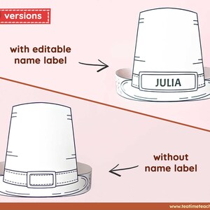 Printable Pilgrim Hat BUNDLE: Pre-colored and for Coloring | Easy ...
