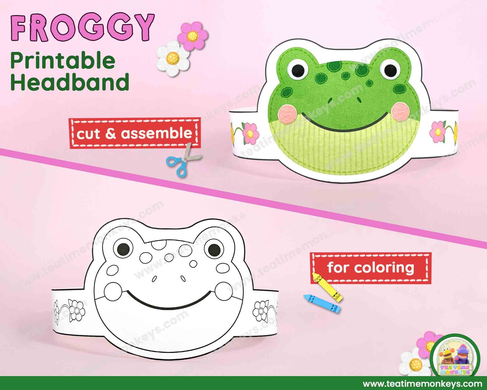 Printable FROG Headband Printable Crown Frog Craft - Etsy