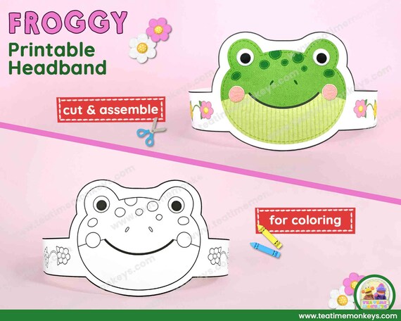 Printable FROG Headband Printable Crown Frog Craft | Etsy
