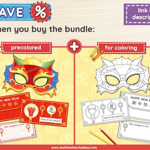 Year of the Dragon Craft: Printable Mask & Lucky Red Envelope With ...