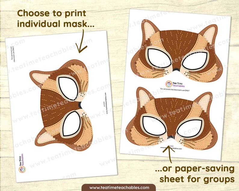 CHIPMUNK Mask: in Color and for Coloring - Printable Mask for Kids ...