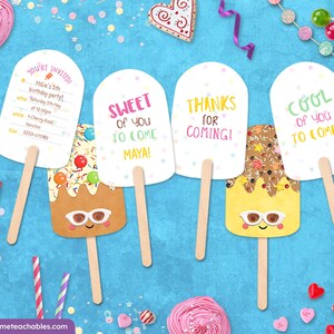 Popsicle Ice Pops CHEEKY CHOCOLATE Editable Kid's Party Favors, Party ...