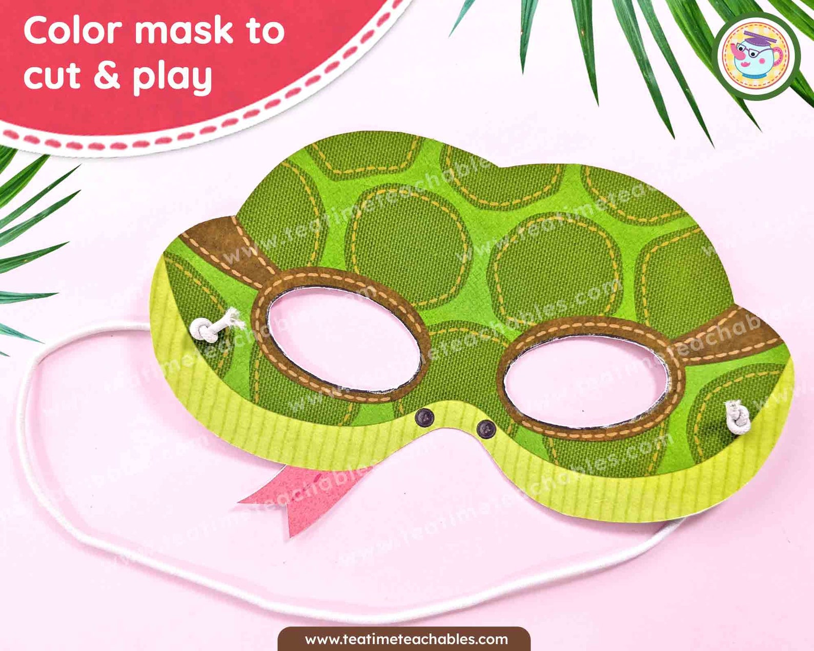 Printable Snake Mask: Jungle Animal Craft, Precolored & Coloring (PDF ...