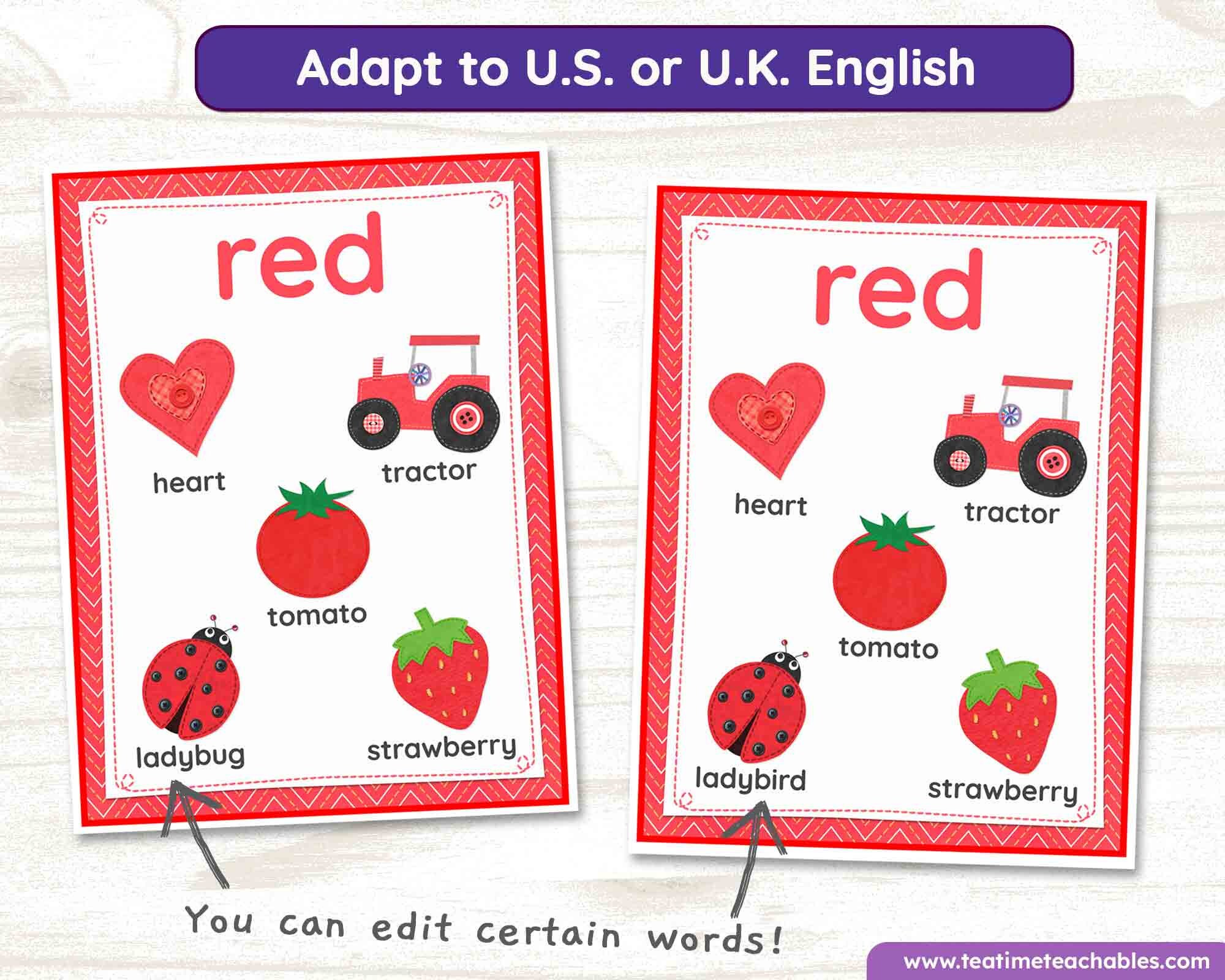 Learn the Colors | Pack of Classroom Wall Posters | PDF | Educational ...