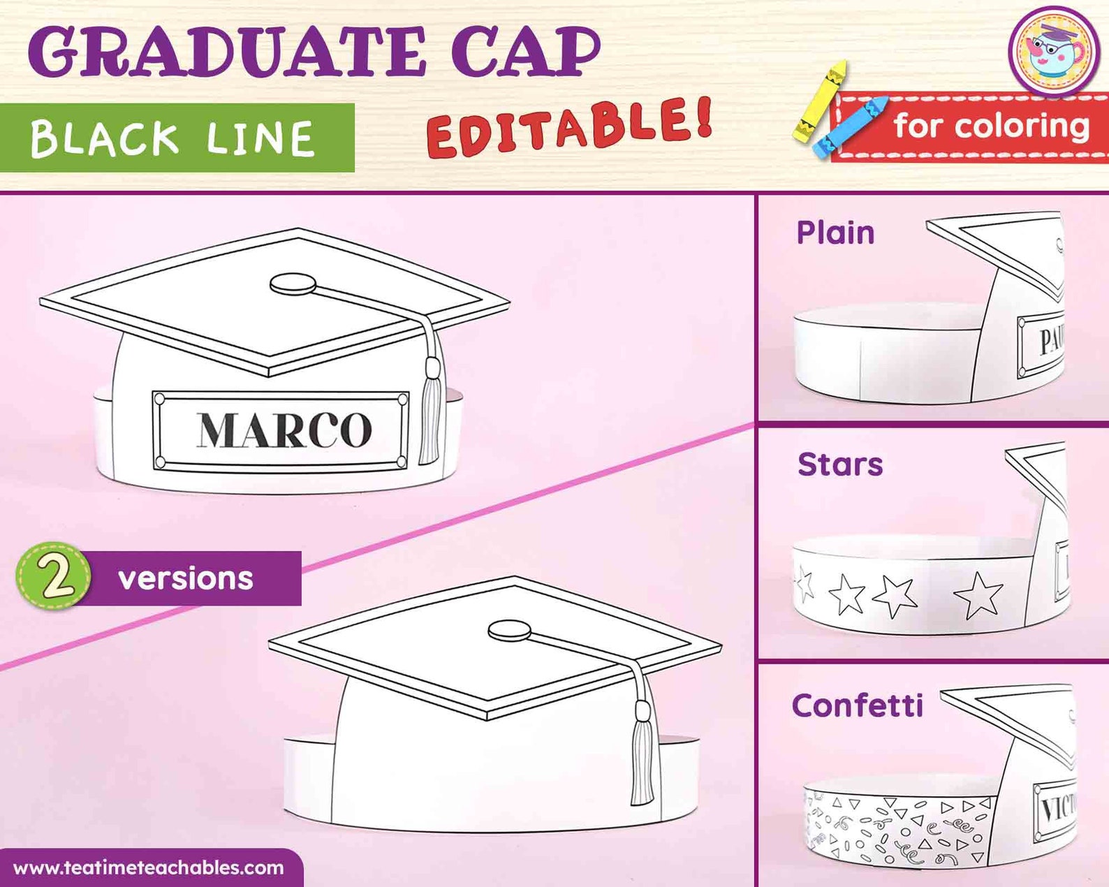Printable GRADUATE CAP for Coloring | Preschool Graduation ...
