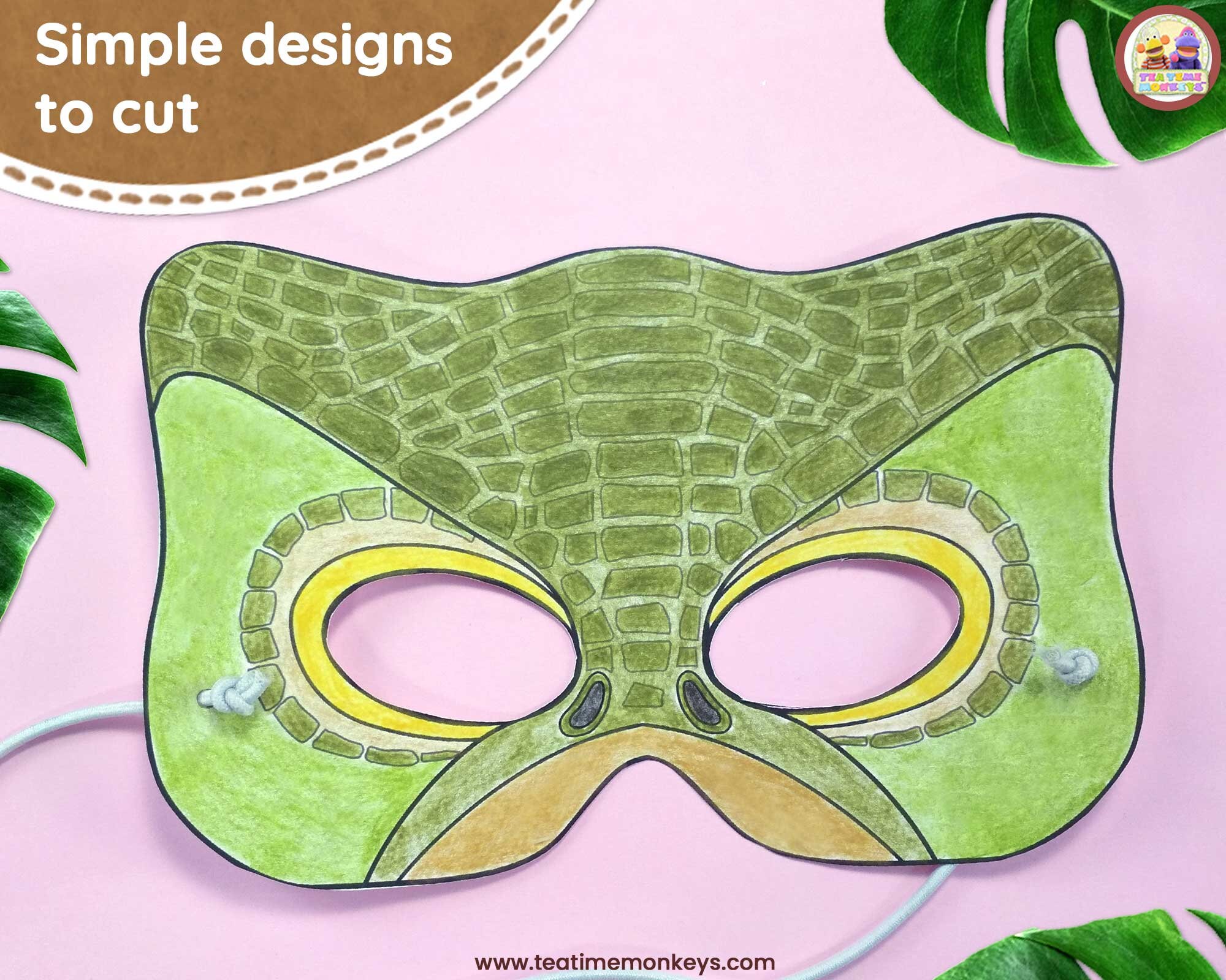 DINOSAURS Masks for Kids Bundle 20 Printable Masks: Color for Coloring ...
