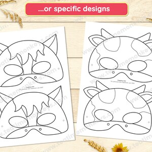 FARM ANIMALS Masks TEN Printable Masks to Colour and | Etsy