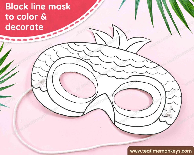 PARROT Mask: in Color and for Coloring Printable Jungle - Etsy
