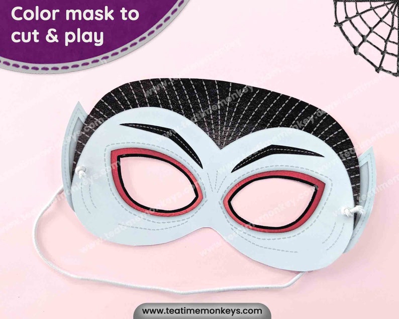VAMPIRE Mask: in Color and for Coloring Printable Halloween - Etsy