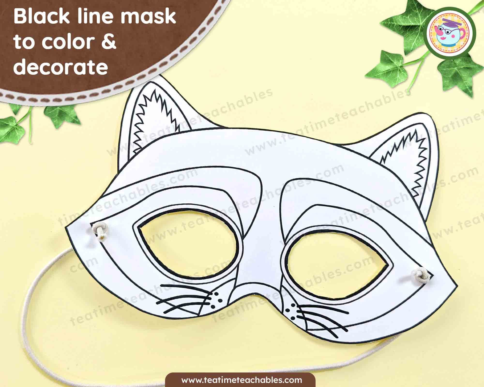 Printable Raccoon Mask: Precolored & Coloring Activity (PDF) - Etsy