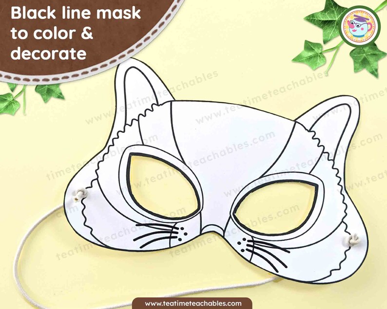 CHIPMUNK Mask: in Color and for Coloring - Printable Mask for Kids ...