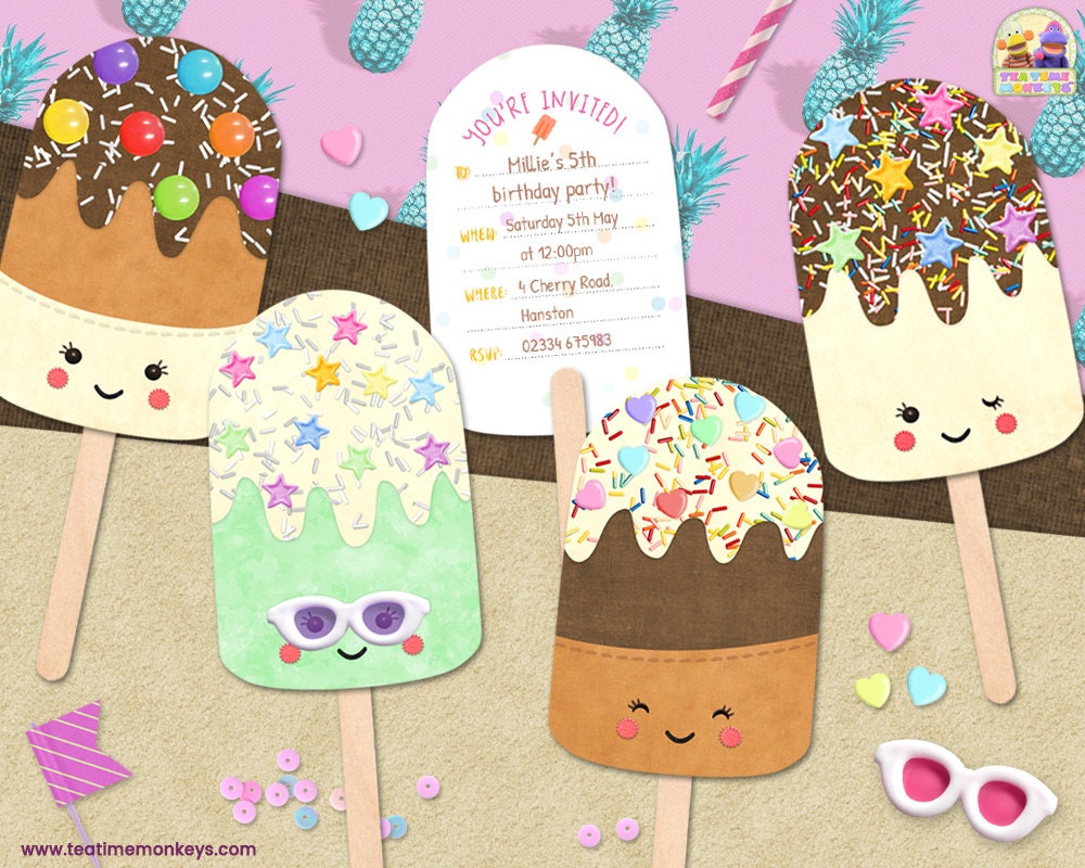 Popsicle Ice Pops CHEEKY CHOCOLATE Editable Kid's - Etsy