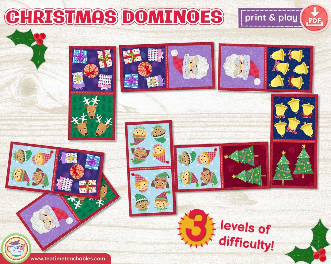CHRISTMAS DOMINOES Game! Fun & Educational Christmas Game for Kids ...