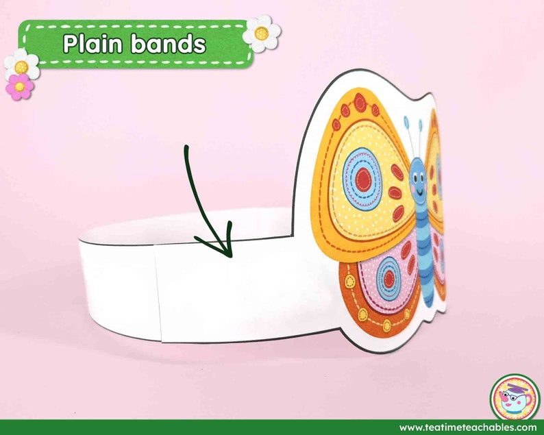 Printable Butterfly Headband Craft: Kids Spring Activity (PDF) - Etsy