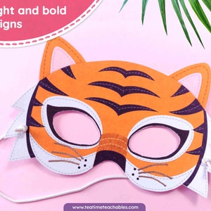 Jungle Animals Masks: Precolored Safari Party Costume for Kids (PDF) - Etsy