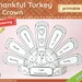 Thankful Turkey Crown: Thanksgiving Coloring Craft (editable PDF) - Etsy