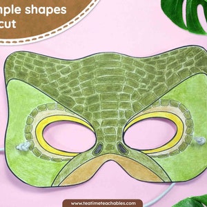 DINOSAURS Masks for Kids Bundle - 20 Printable Masks: Precolored + for ...