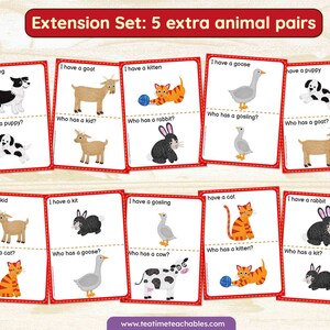 I Have – Who Has Game | Farm Animals and Babies - EDITABLE | Printable ...