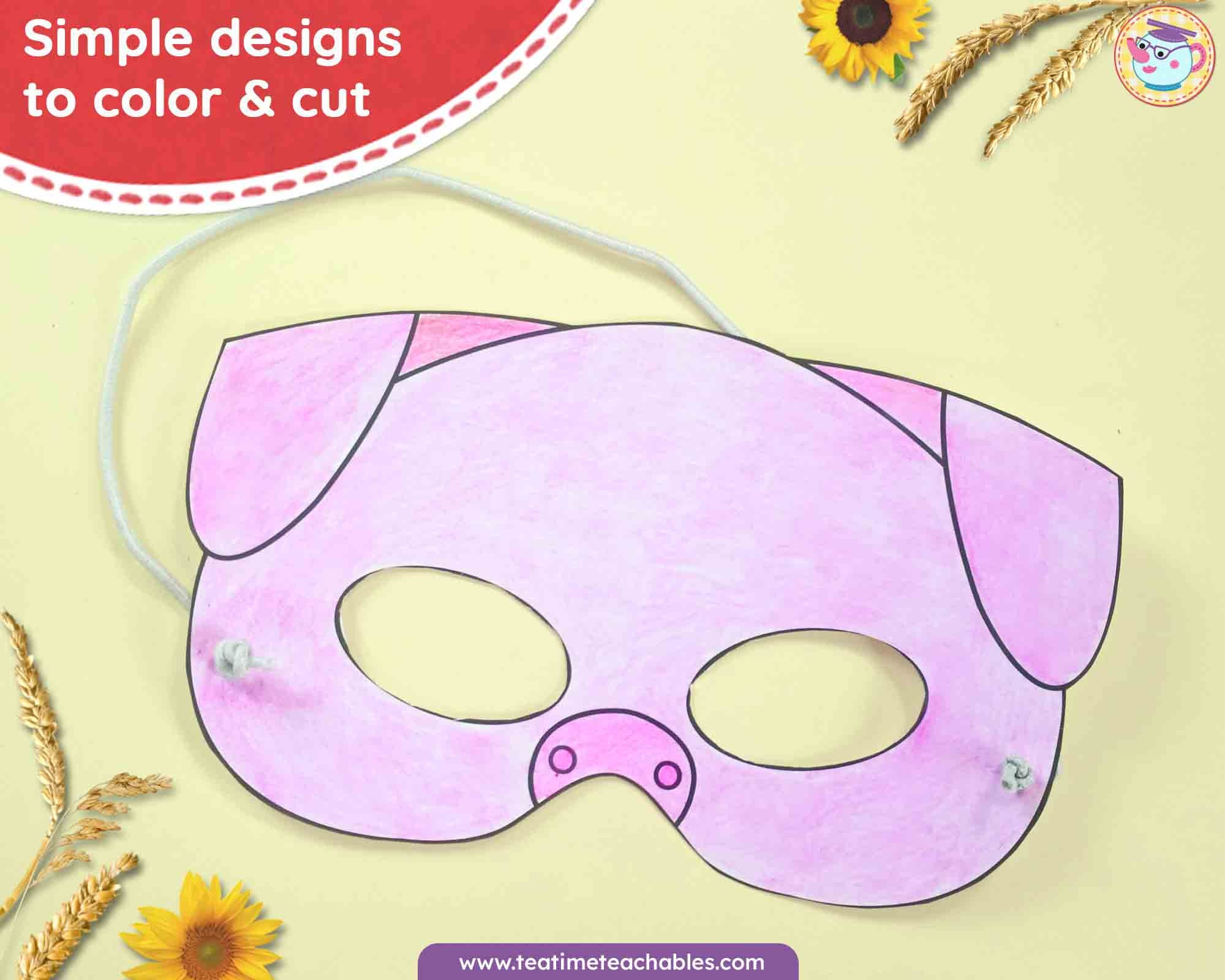 Farm Animal Masks: 10 Printable Masks for Coloring (PDF) - Etsy