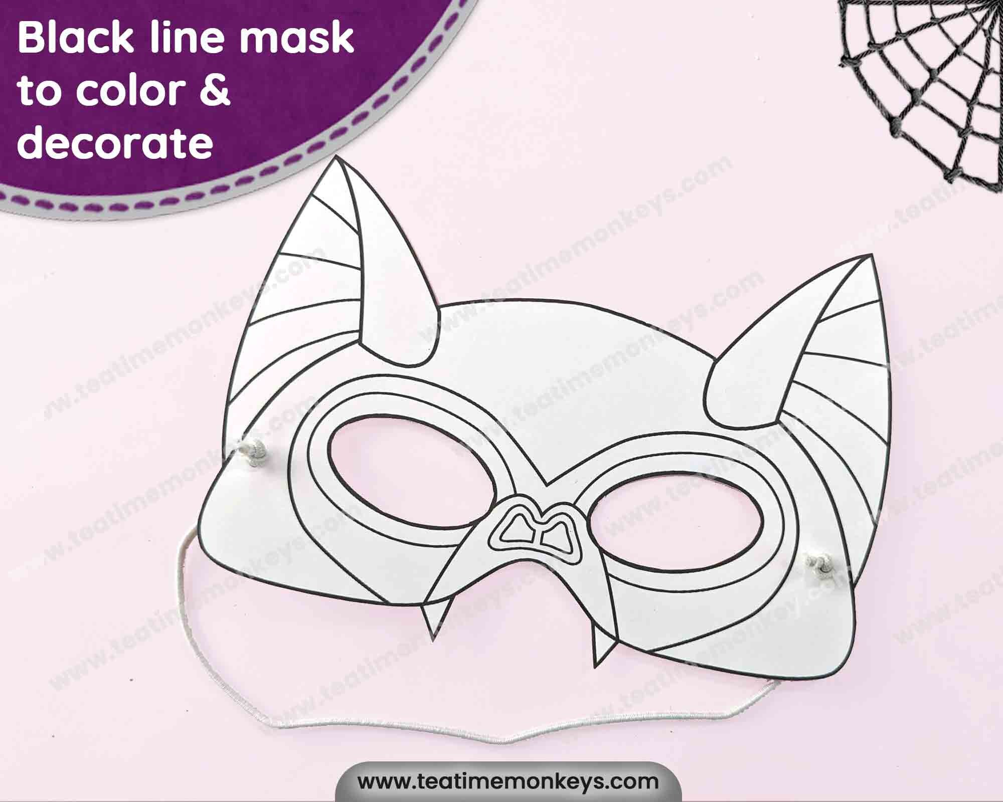 VAMPIRE BAT Mask: in Color and for Coloring Printable Halloween Mask ...