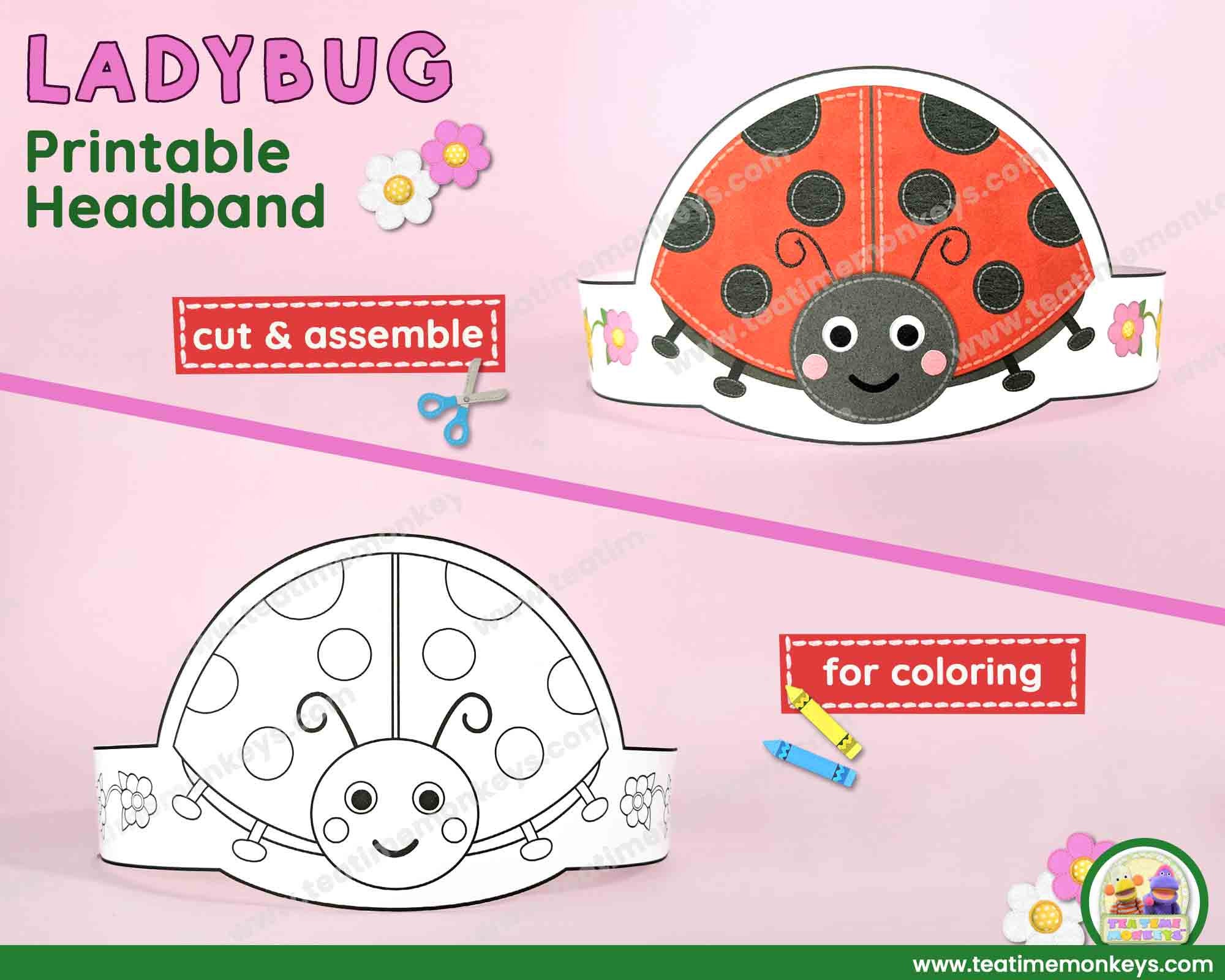 Printable LADYBUG Headband Printable Crown Ladybug Craft - Etsy