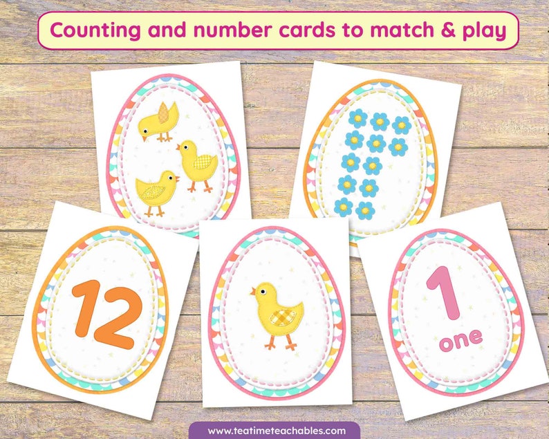 Spring-themed Matching Cards: Colors, Numbers & Sizes Educational Game ...
