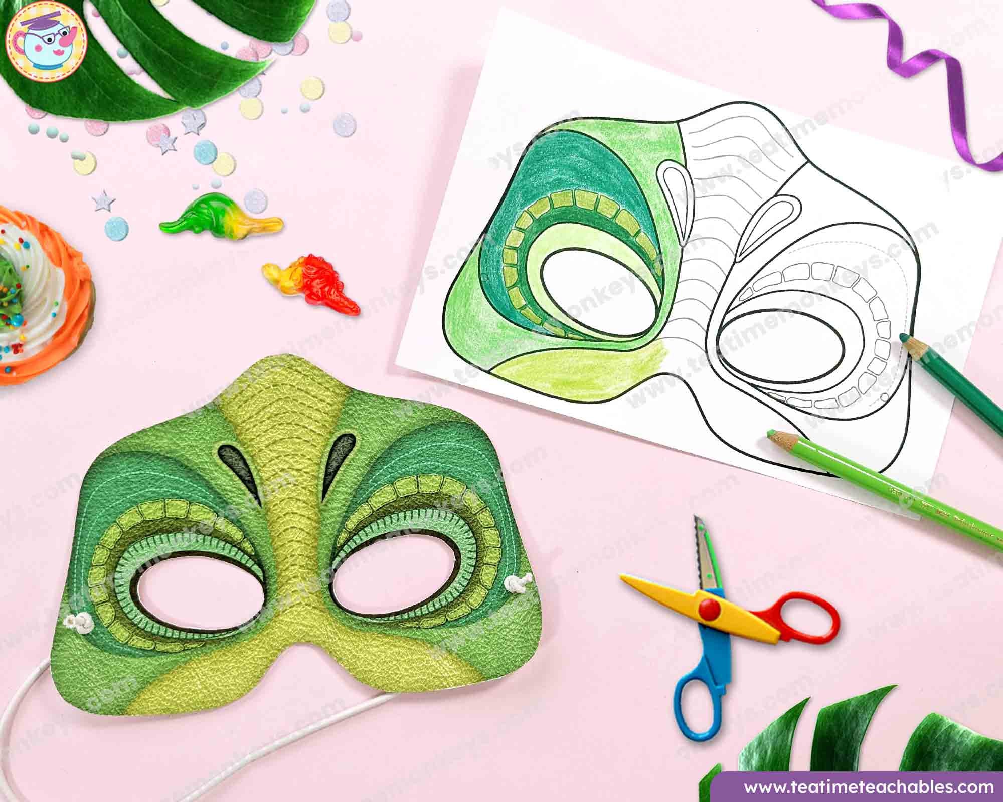 Brachiosaurus Dinosaur Mask: Precolored & for Coloring (PDF) - Etsy