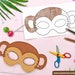 MONKEY Mask: in Color and for Coloring Printable Jungle Animals Mask ...