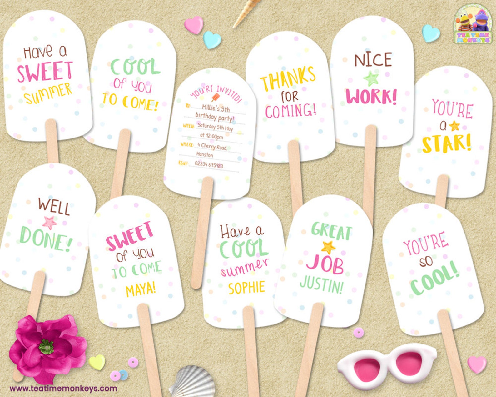 Popsicle Ice Pops CHEEKY CHOCOLATE Editable Kid's - Etsy