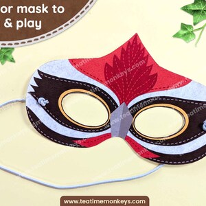 WOODPECKER Mask: in Color and for Coloring Printable Mask - Etsy
