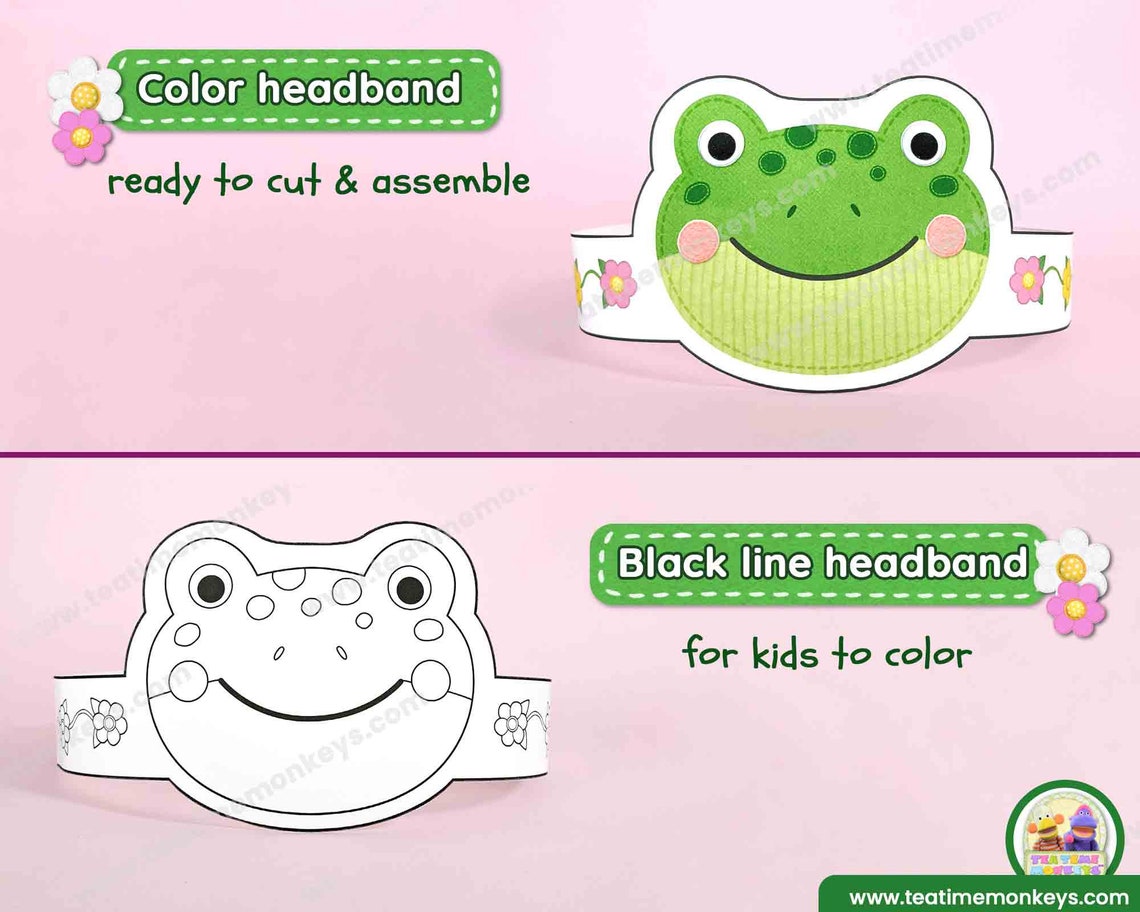 Printable FROG Headband Printable Crown Frog Craft - Etsy