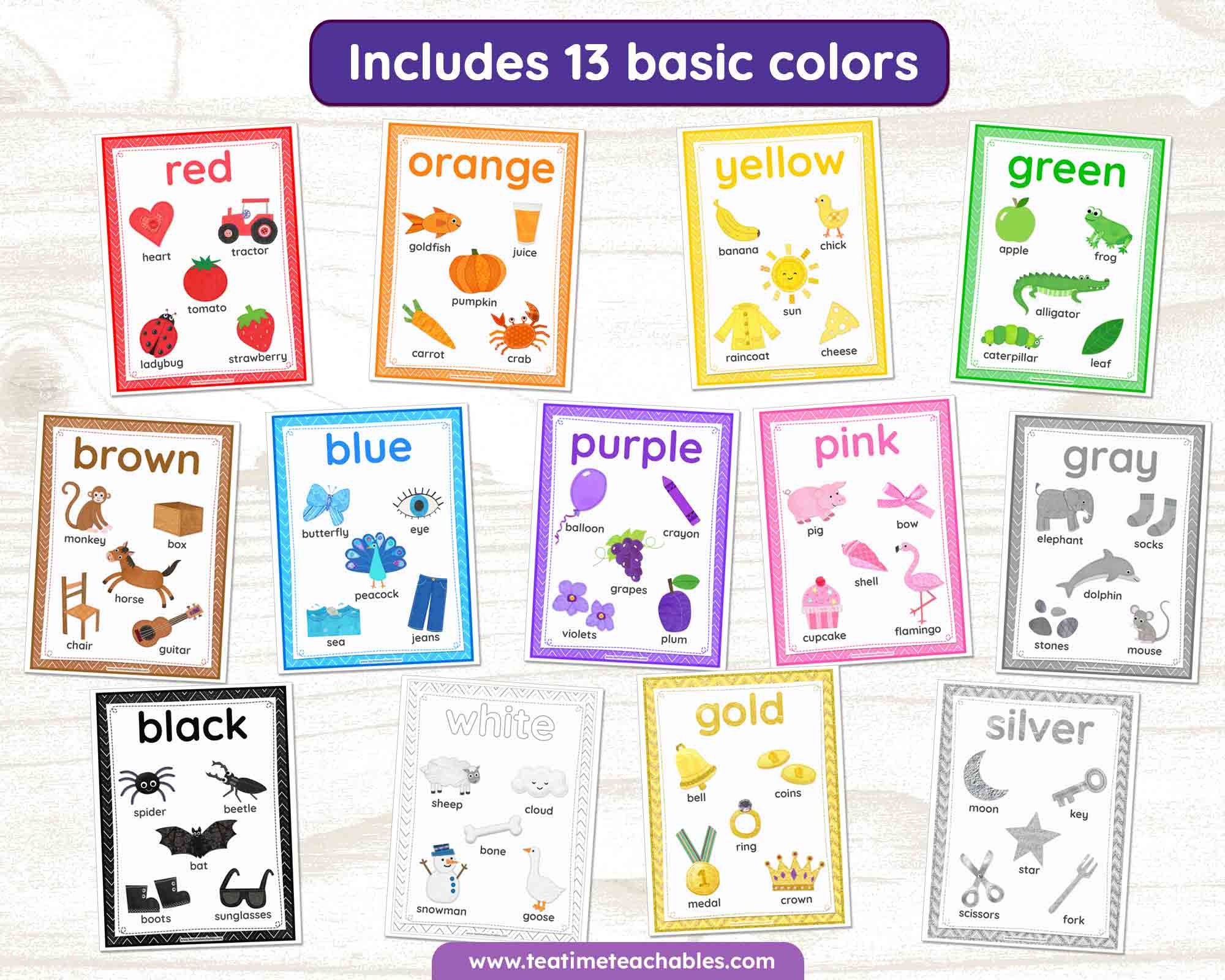 Learn the Colors | Pack of Classroom Wall Posters | PDF | Educational ...