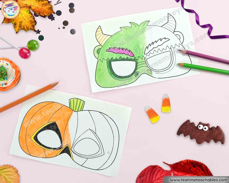 Halloween Masks for Kids: 10 Printable Masks to Color (PDF) - Halloween ...