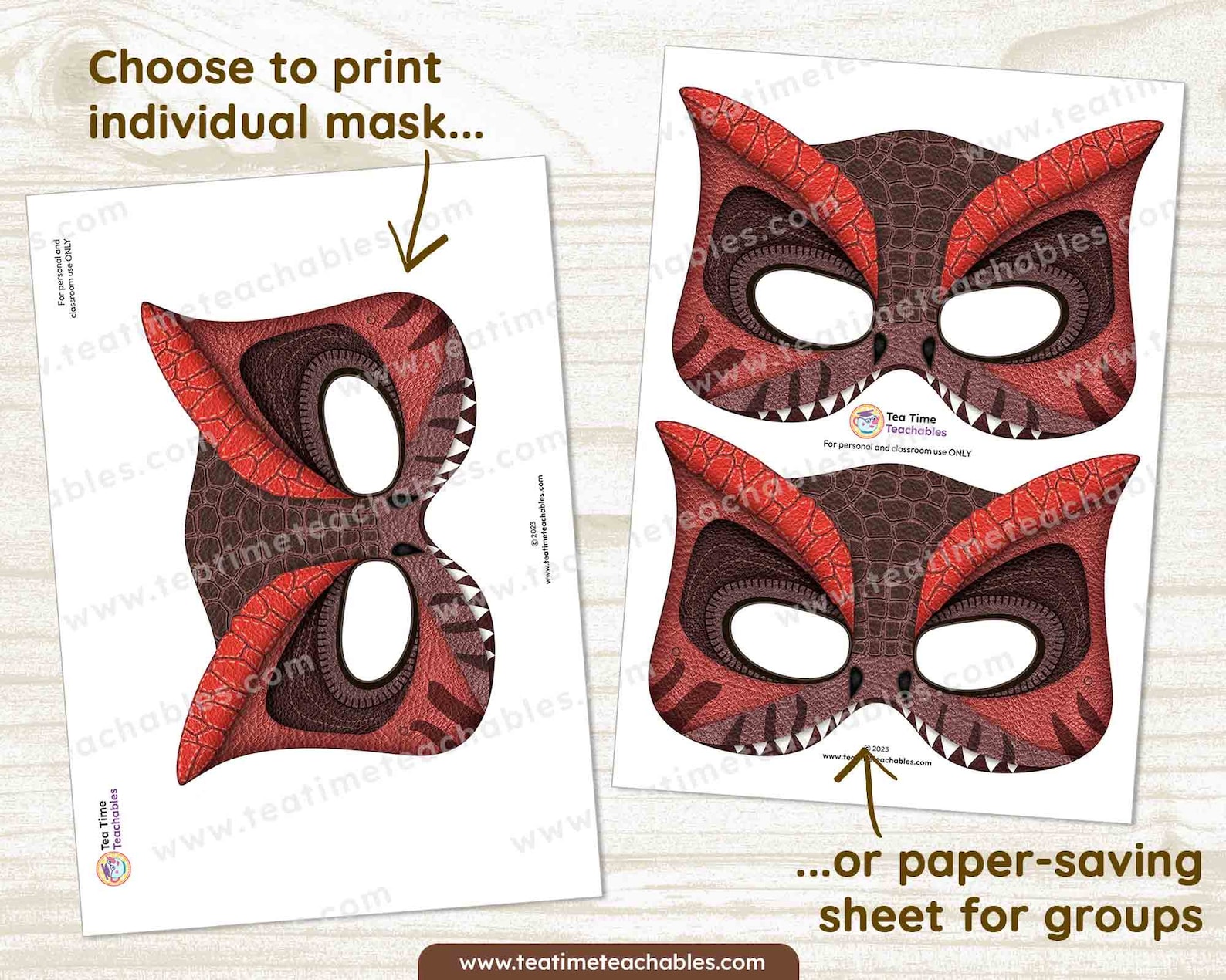 ALLOSAURUS Dinosaur Mask: Precolored and for Coloring - Printable ...