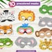 Jungle Animals Masks: Precolored Safari Party Costume for Kids (PDF) - Etsy